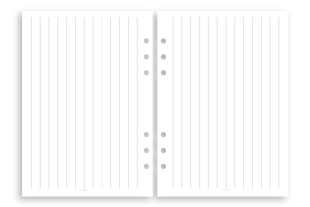 A5 size / Vertical ruled note | F-MEMO for English
